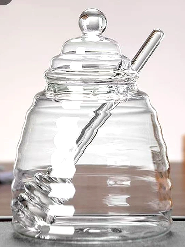 Luxury Glass Honey Jar 500ml with Dipper Spoon